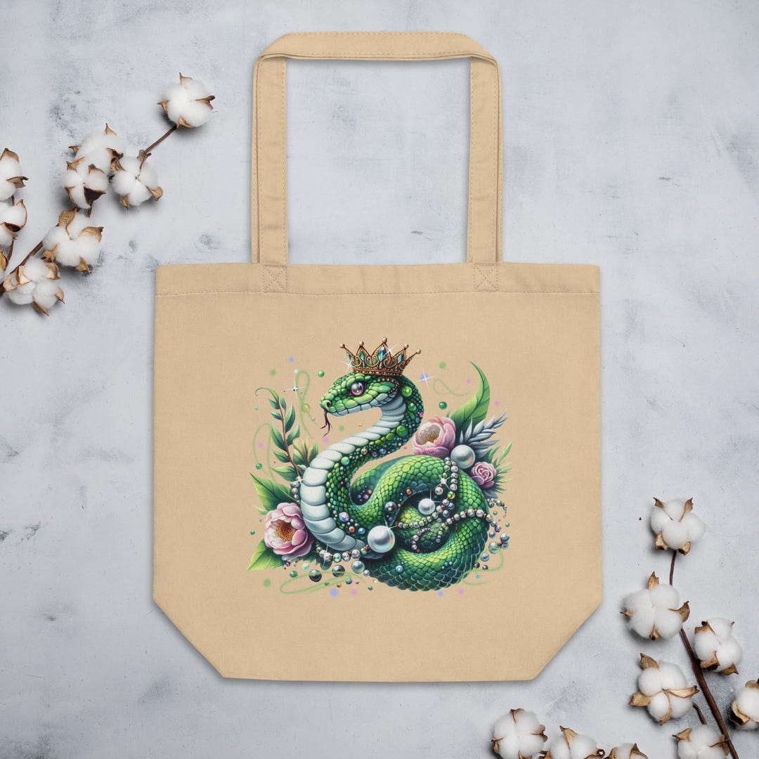 Royal Snake Tote Bag, Eco-friendly Shopping Bag, Gift for New Year of ...