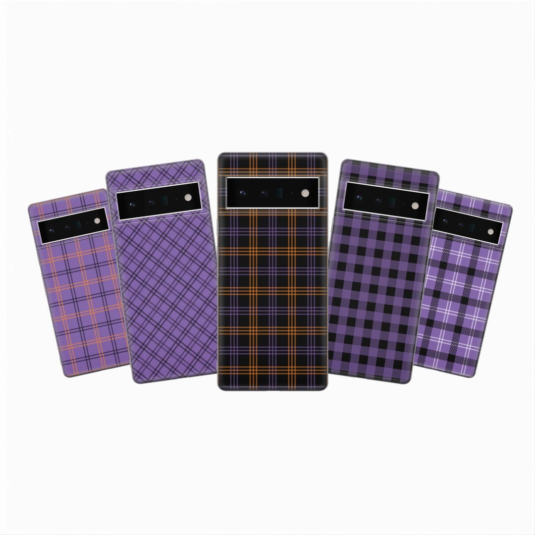 Capa de celular xadrez roxa para Pixel 9A 8 7A, Samsung S25FE S24 ultra ...