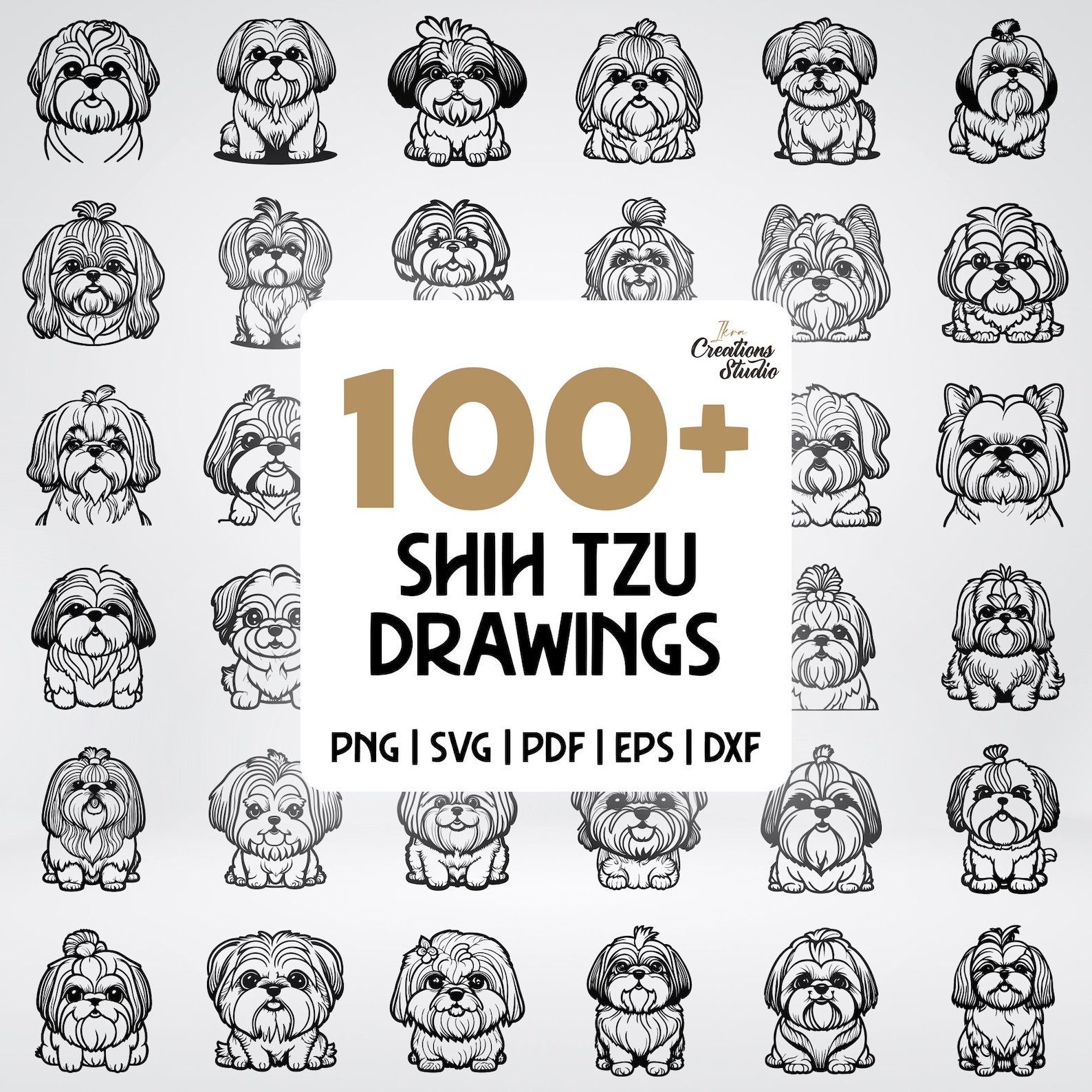 100+ Shih Tzu Drawings, Shih Tzu SVG & PNG Mega Bundle, Gift for Dog ...