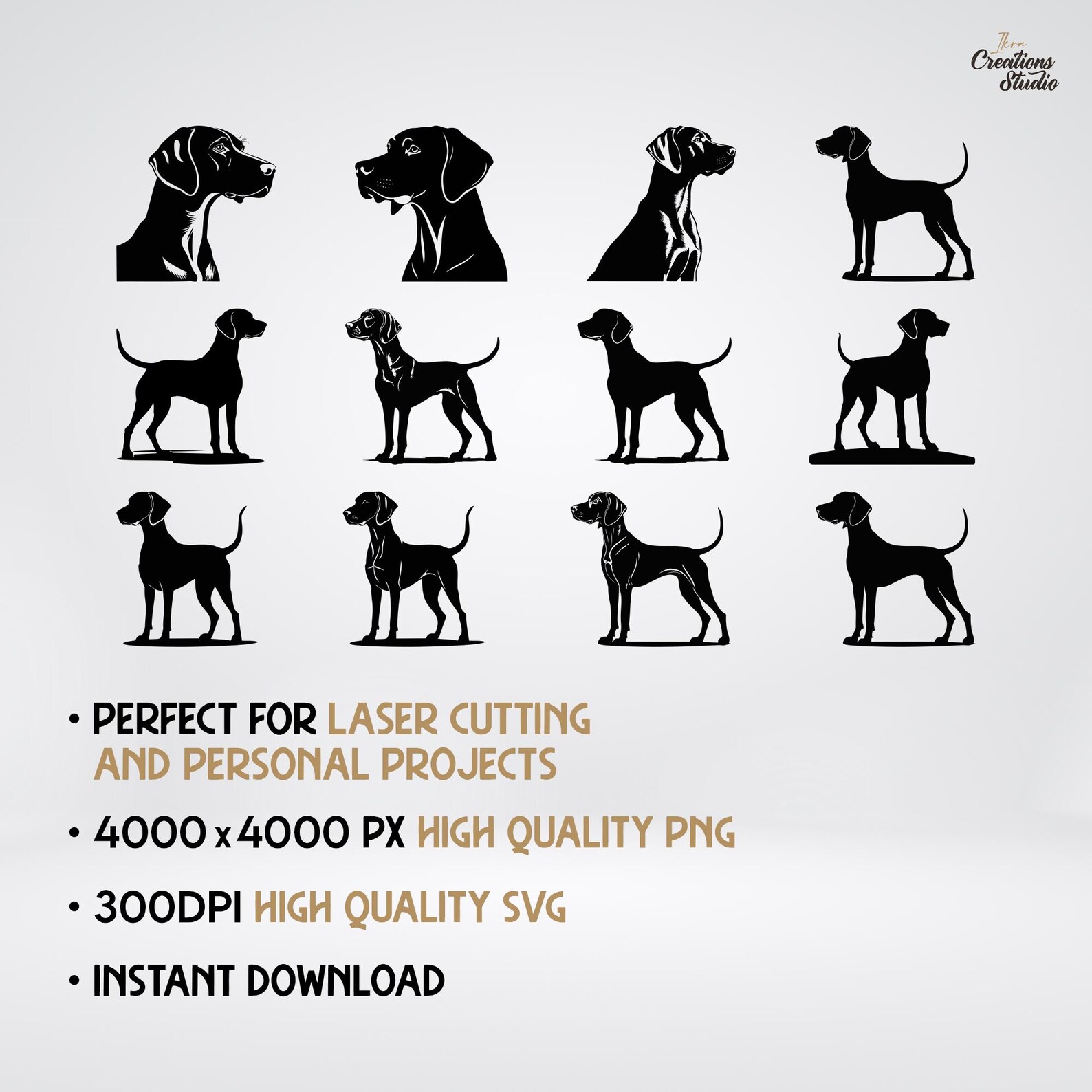 Vizsla Silhouettes SVG & PNG Bundle | Personalized Vizsla Silhouette ...