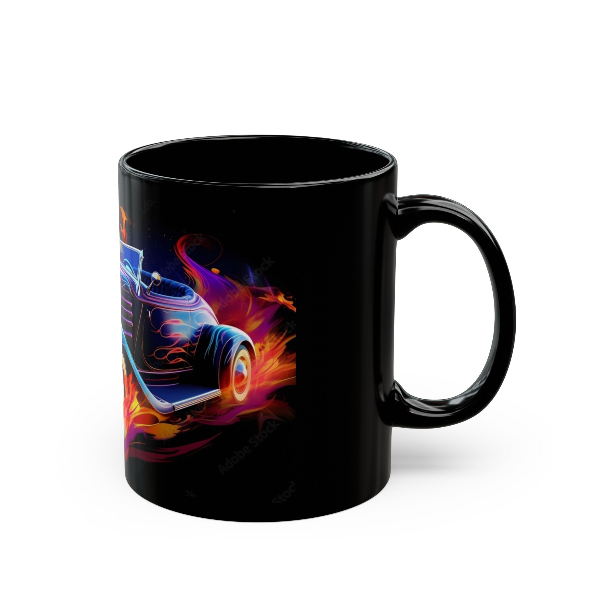 Hot Rod Coffee Mug, Car Lover Gift, Black Ceramic Mug - Etsy