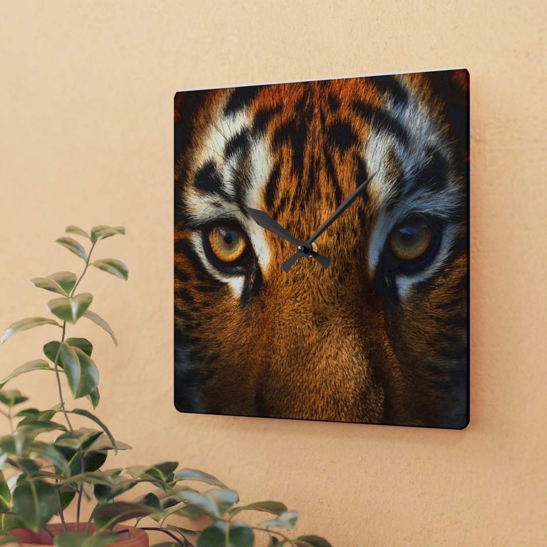 Bengal Tiger Wall Clock ,large Animal Print Clock, Perfect Living Room ...