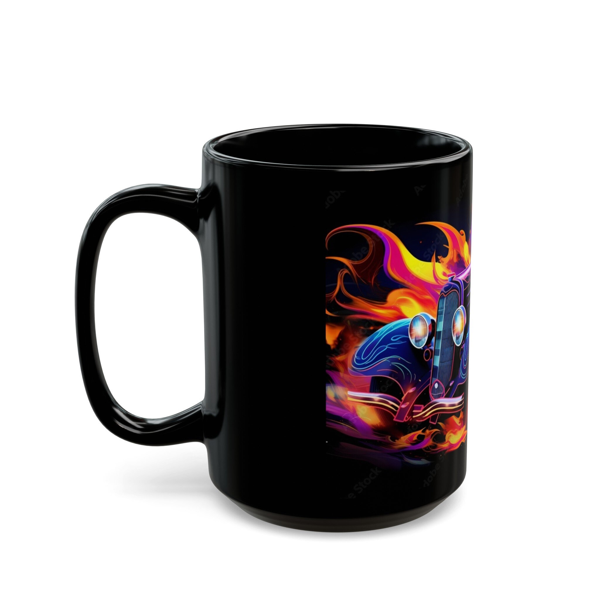 Hot Rod Coffee Mug, Car Lover Gift, Black Ceramic Mug - Etsy