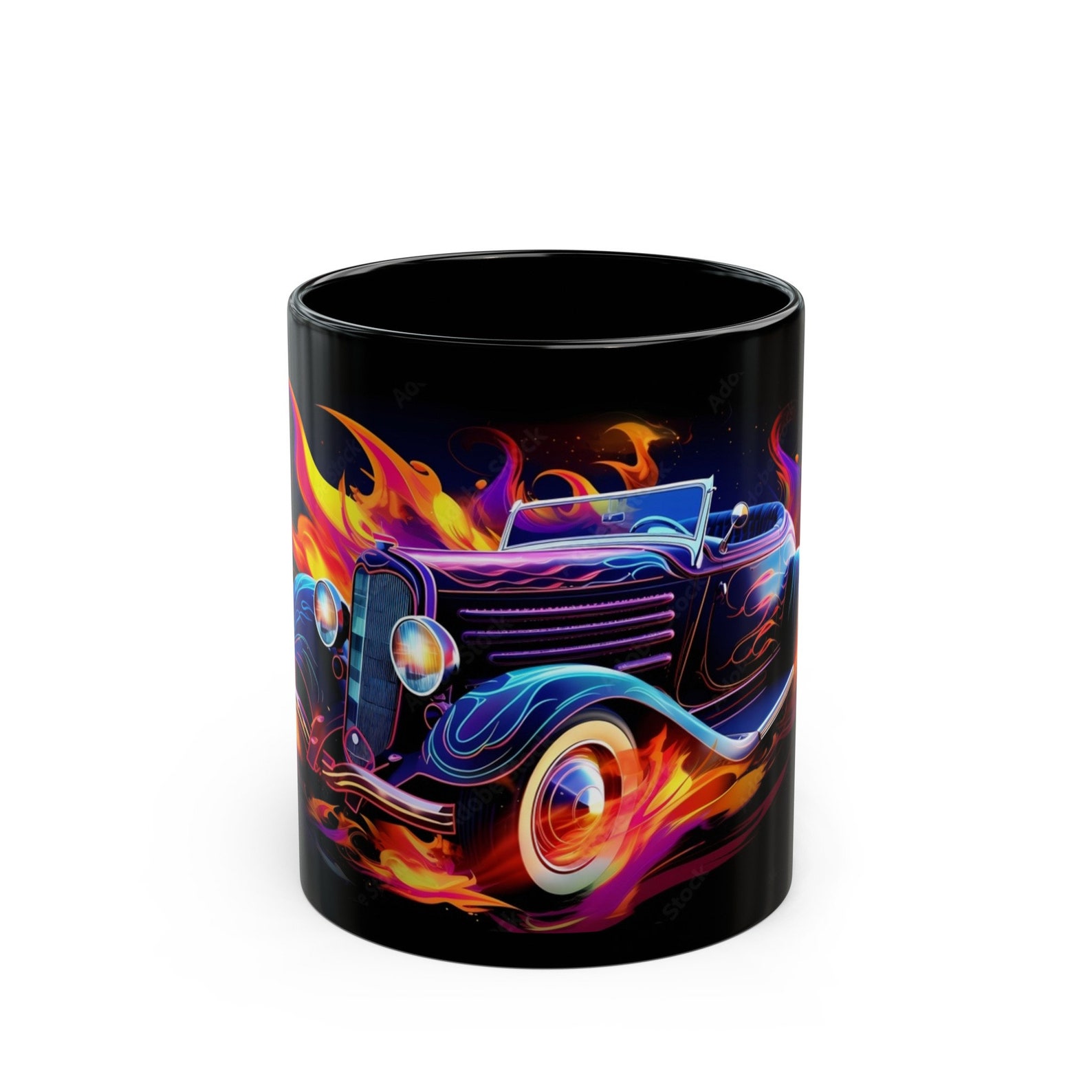 Hot Rod Coffee Mug, Car Lover Gift, Black Ceramic Mug - Etsy