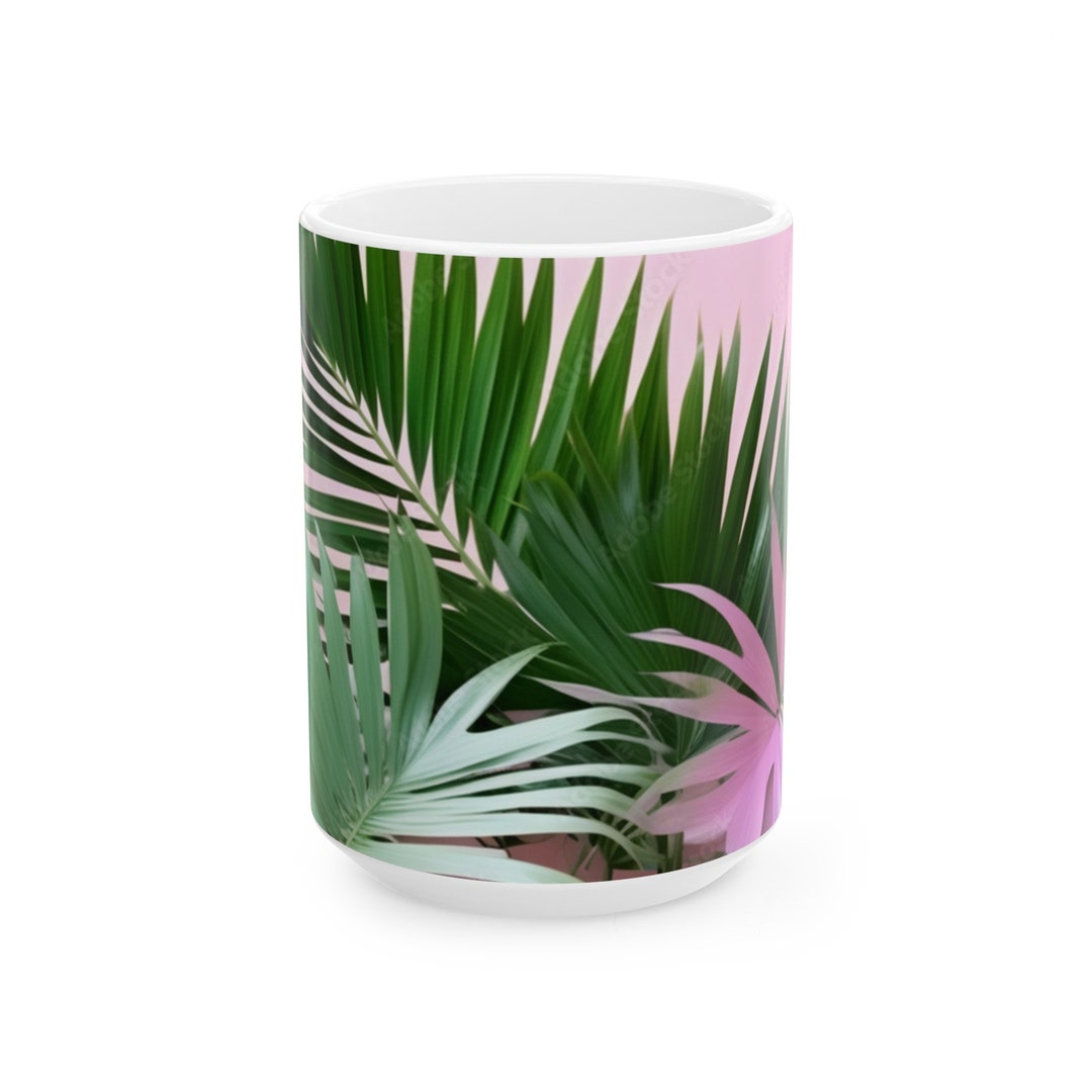 Tropical Coffee Mug, Palm Trees, Gift for Her, Tropical Vacation ...