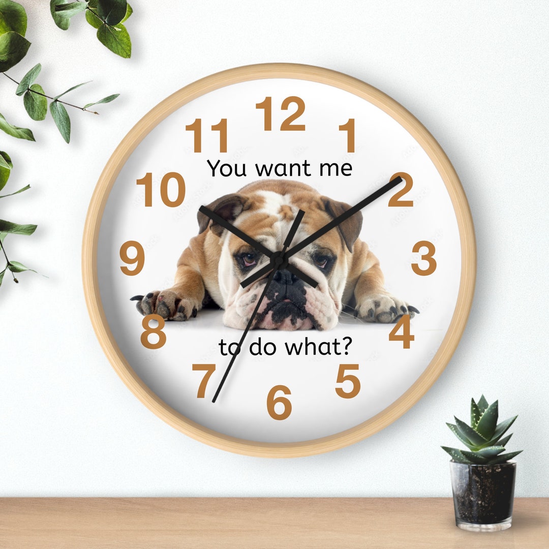Bulldog Clock, Bulldog Dad, Bulldog Mom, Bulldog Lovers, Den, Game Room ...