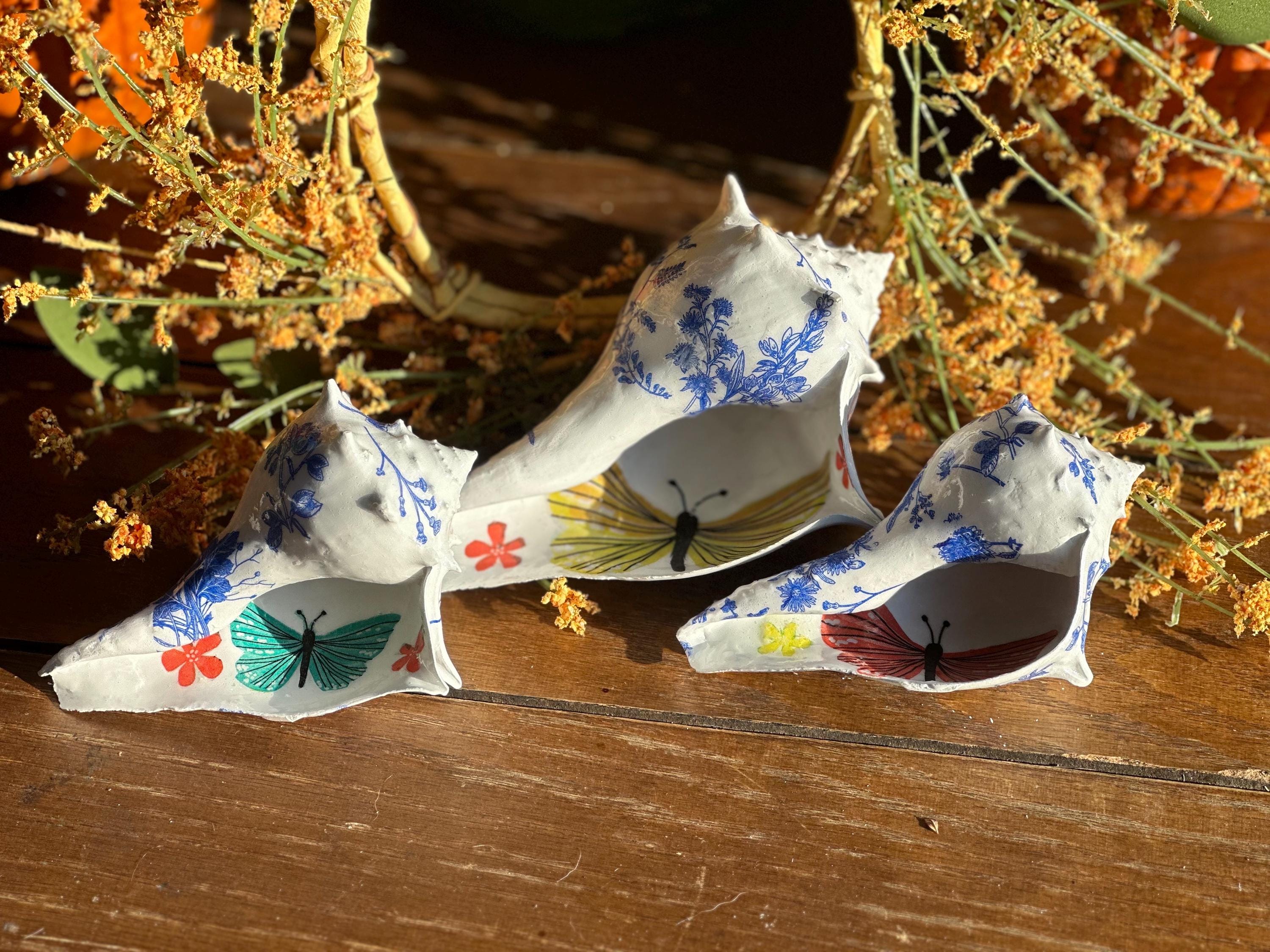 Decoupaged and Resined Whelk Shells - Etsy