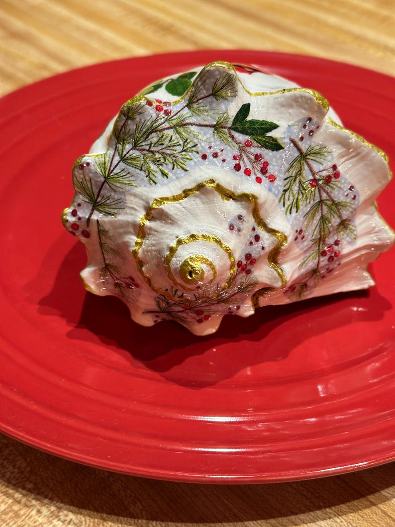 Decoupaged and Resined Whelk Shell - Etsy