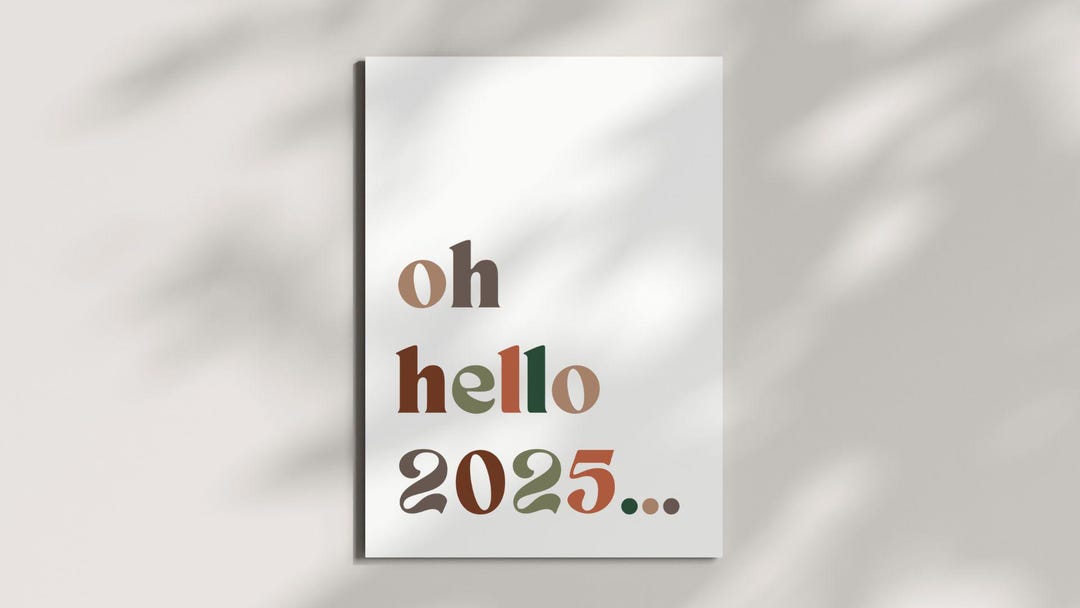 Minimalist Three Colour Themed Boho 2025 Digital Download, Modern ...