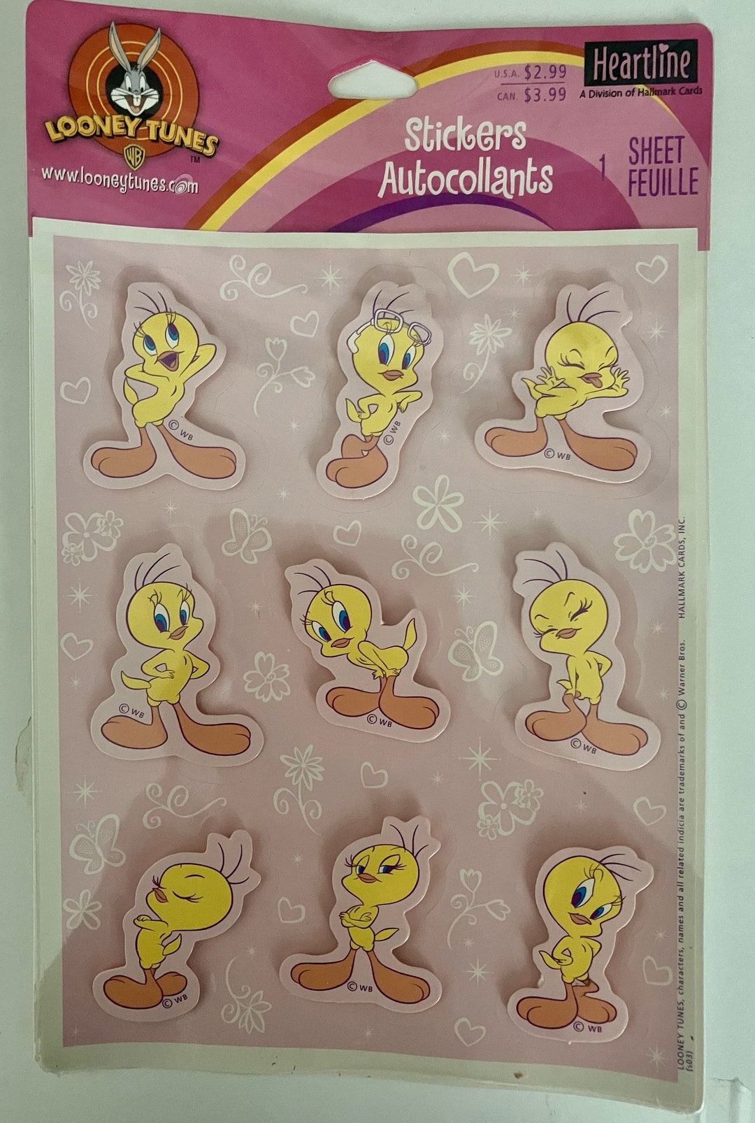 Tweety Bird 3D Heartline Sticker Pack still in Packaging - Etsy