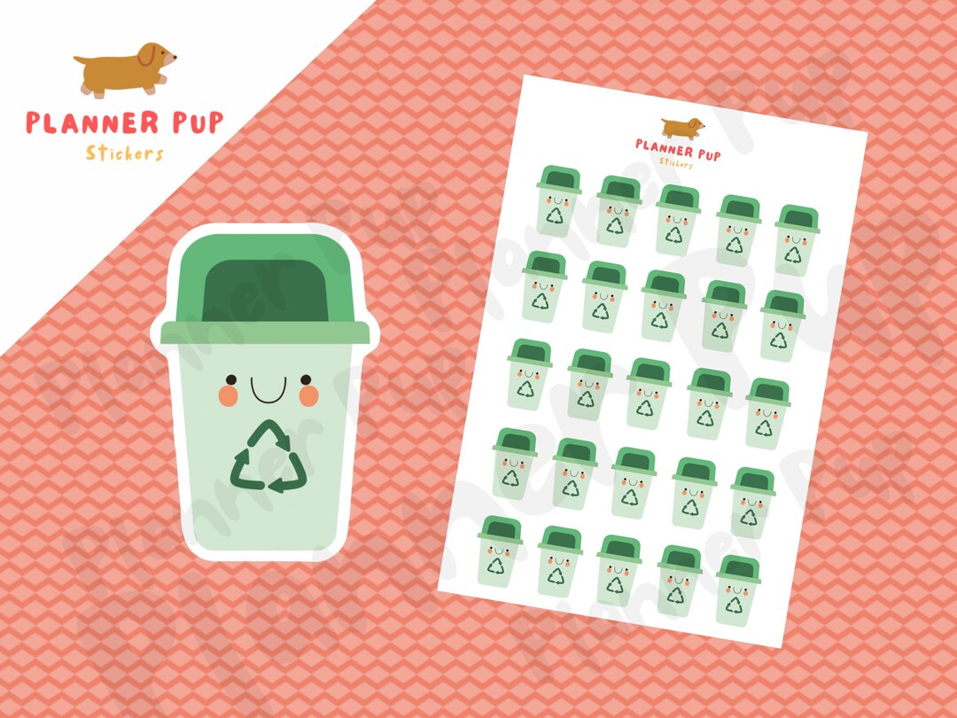 Recycling Day Reminder Planner Stickers Trash Day Garbage Reminder ...