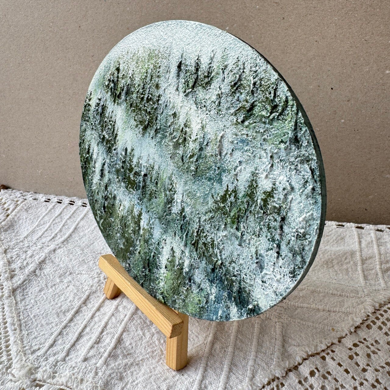 Mist in the Forest Abstract 3D Oval Painting Best Decorating Idea ...