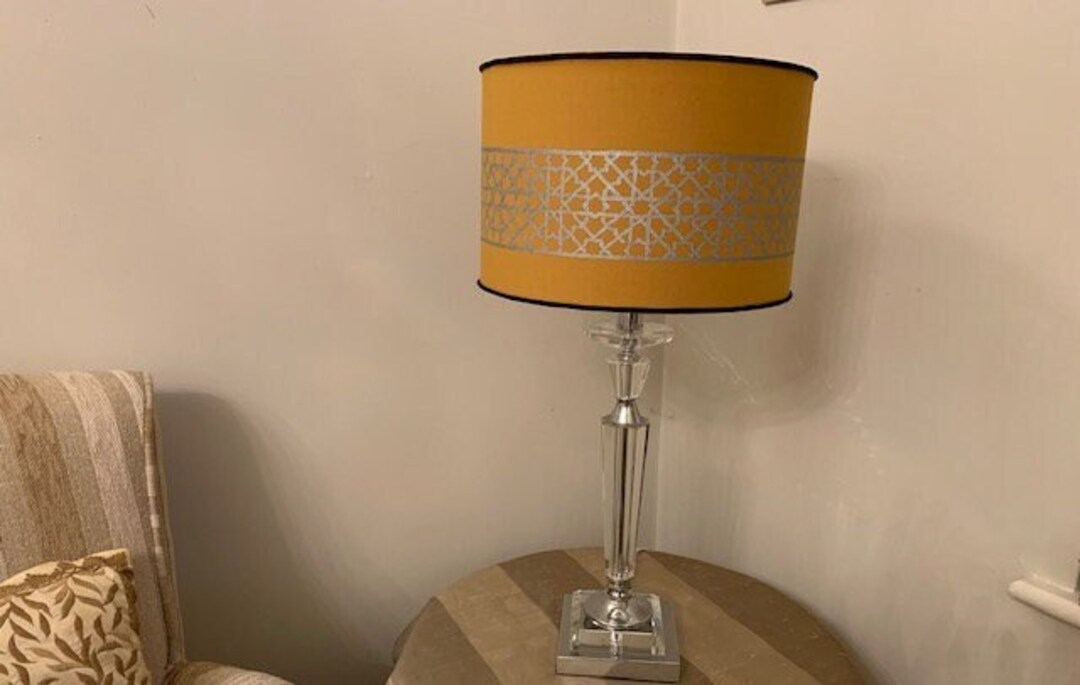 A Unique Hand Painted Lampshade Depicting the Geometric Patterns Found ...
