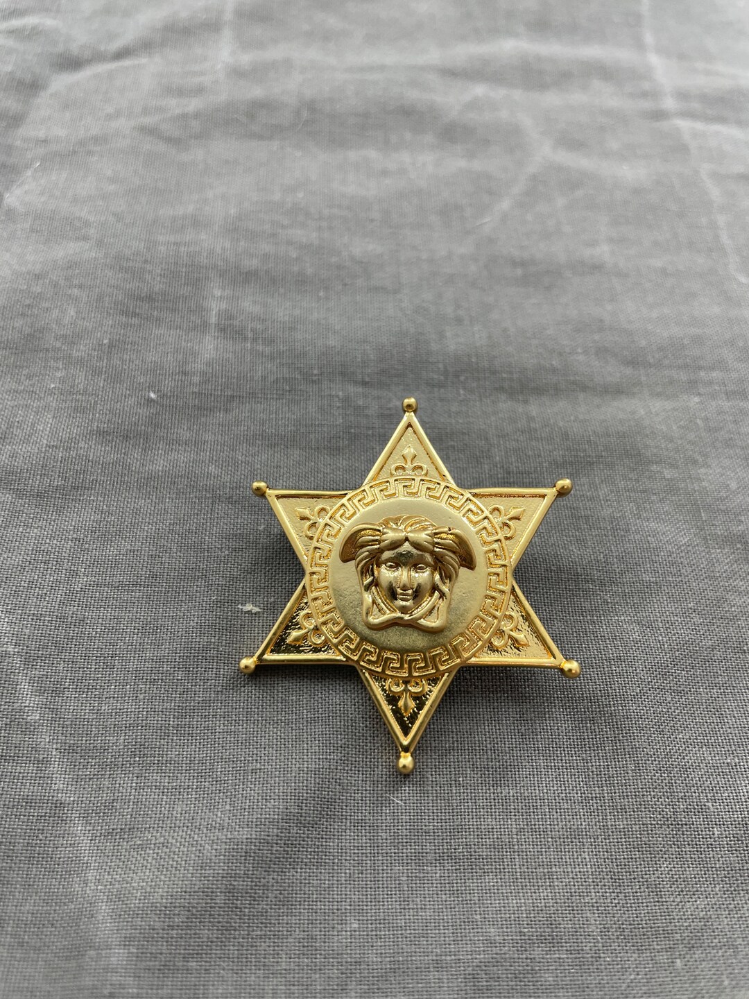 Vintage Versace Gold Sheriff Badge Brooch - Etsy