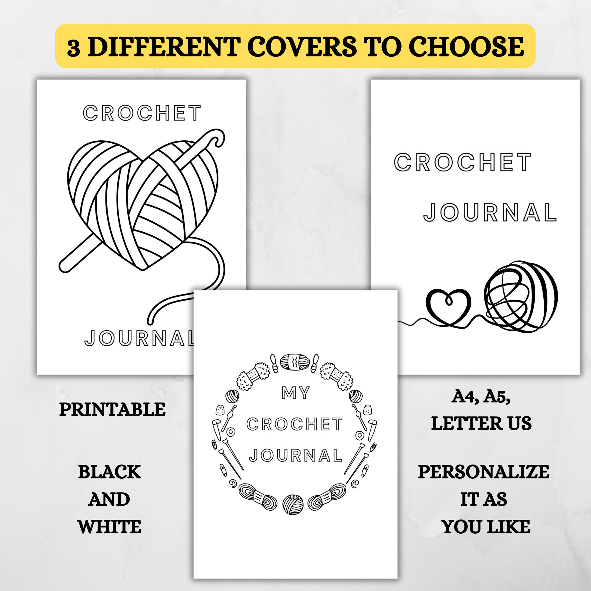 Printable Crochet Journal | Crochet Planner | Crochet Tracker | Instant ...