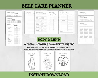 Printable Self Care Journal | Self Care Planner | Mood Tracker | Habit ...
