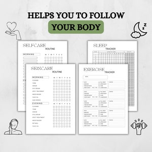 Printable Self Care Journal | Self Care Planner | Mood Tracker | Habit ...