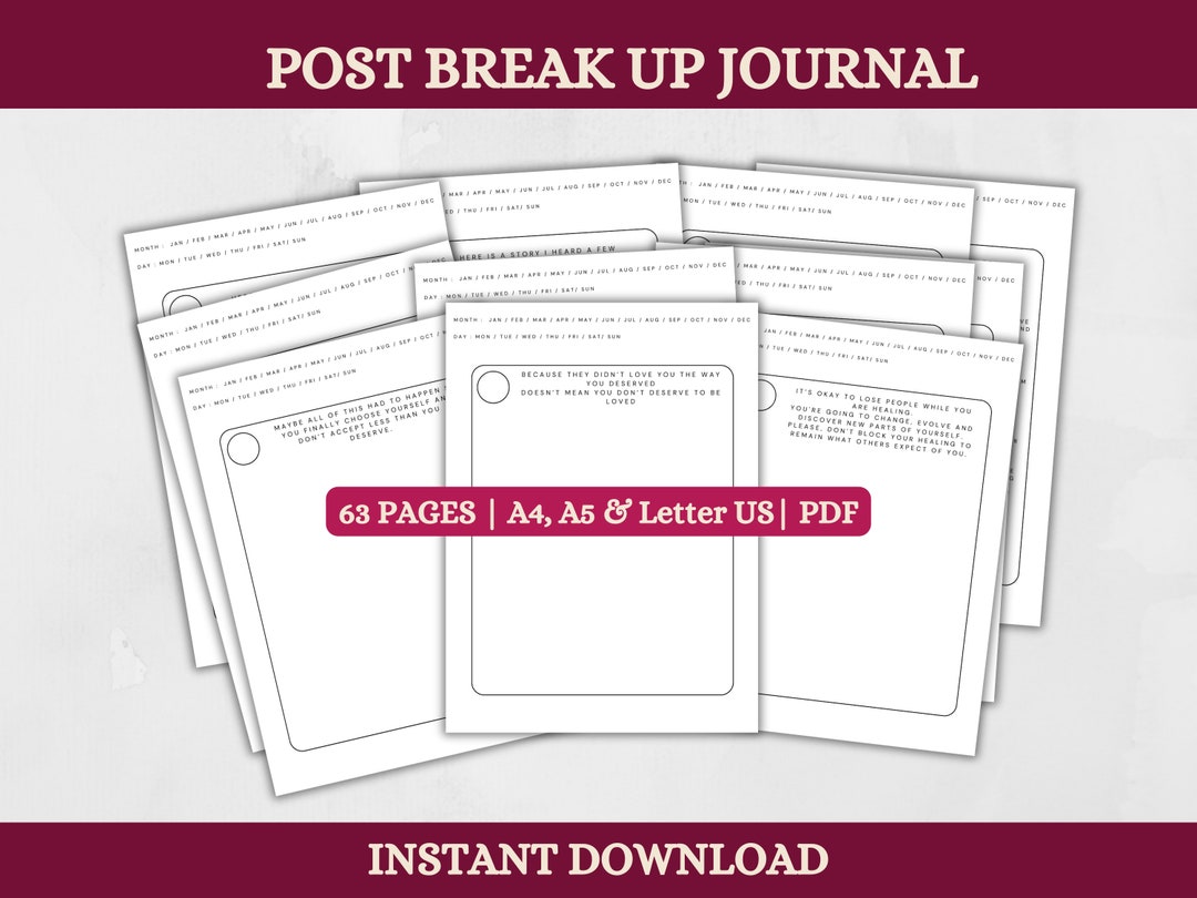 Printable Journal, Healing Journal, Mood Tracker, Bundle, Digital ...