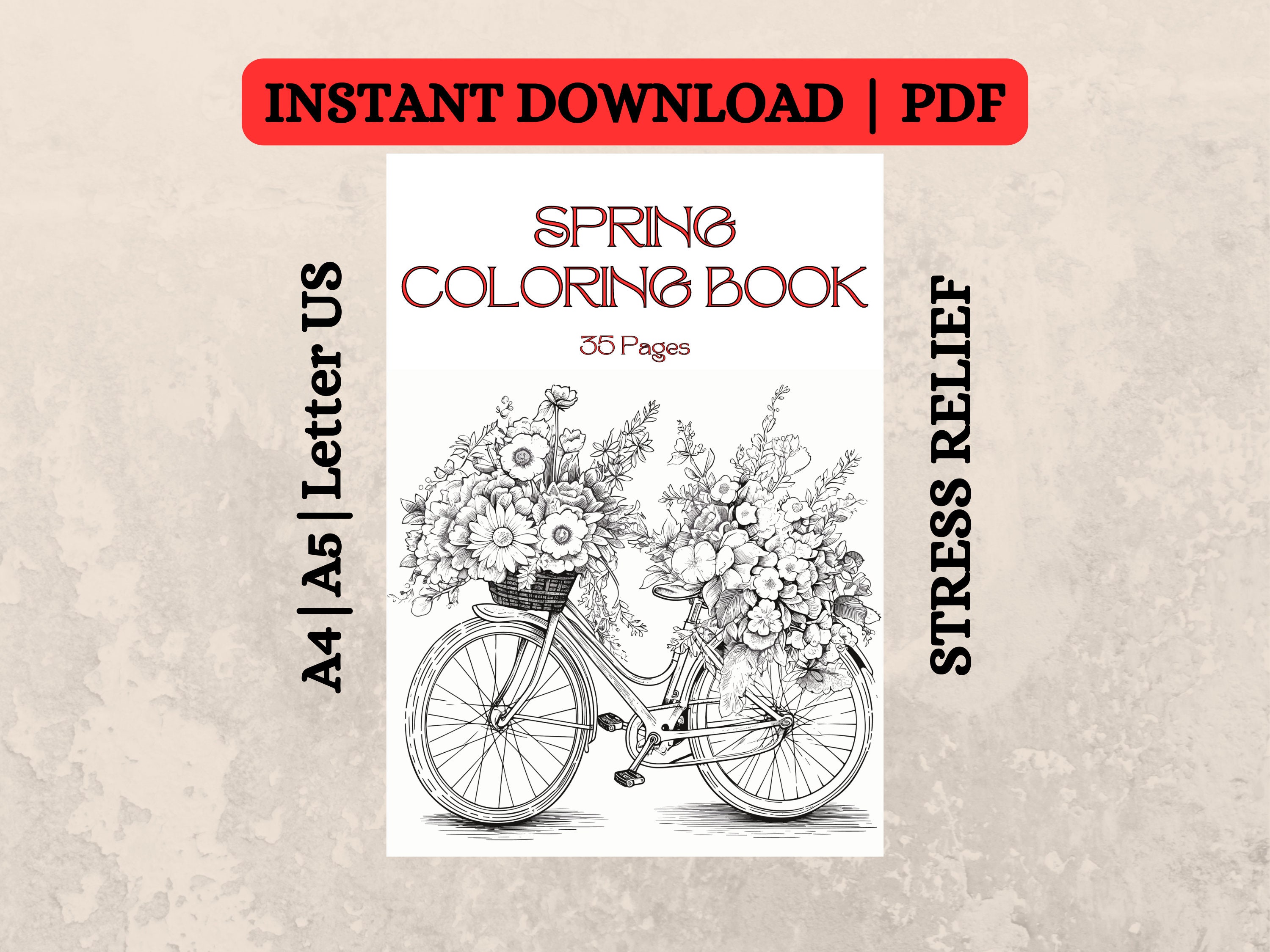 Printable Adult Coloring Book 35 Spring Coloring Pages Coloring Sheets ...
