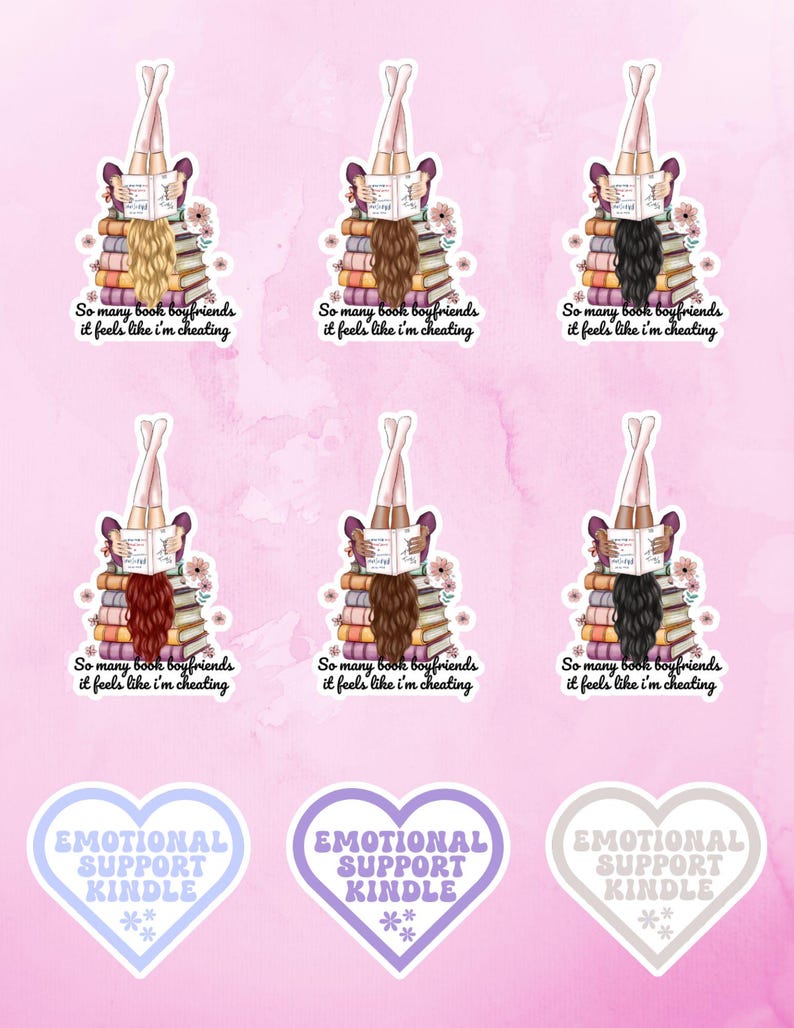 Printable Kindle Stickers, Digital Romance Book Stickers, Printable ...