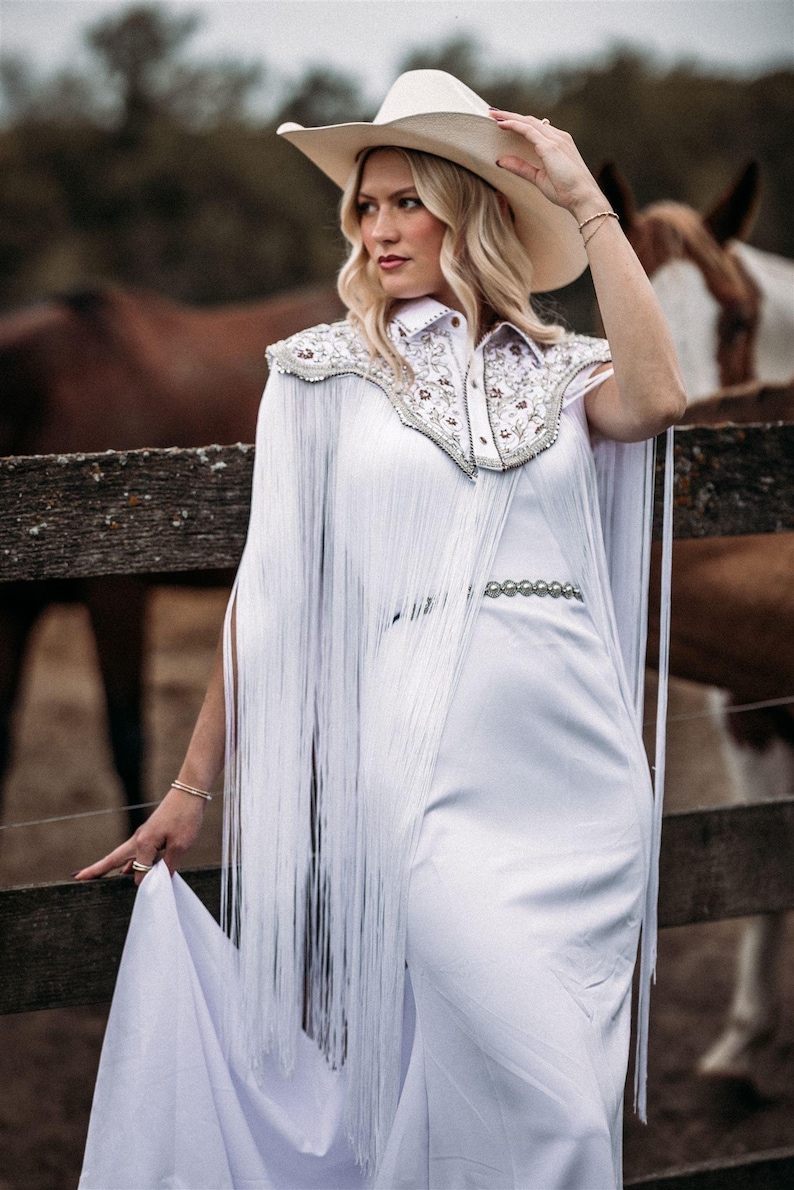 Rhinestone Fringe Wedding Bolero: Western Bachelorette Accessory - Etsy