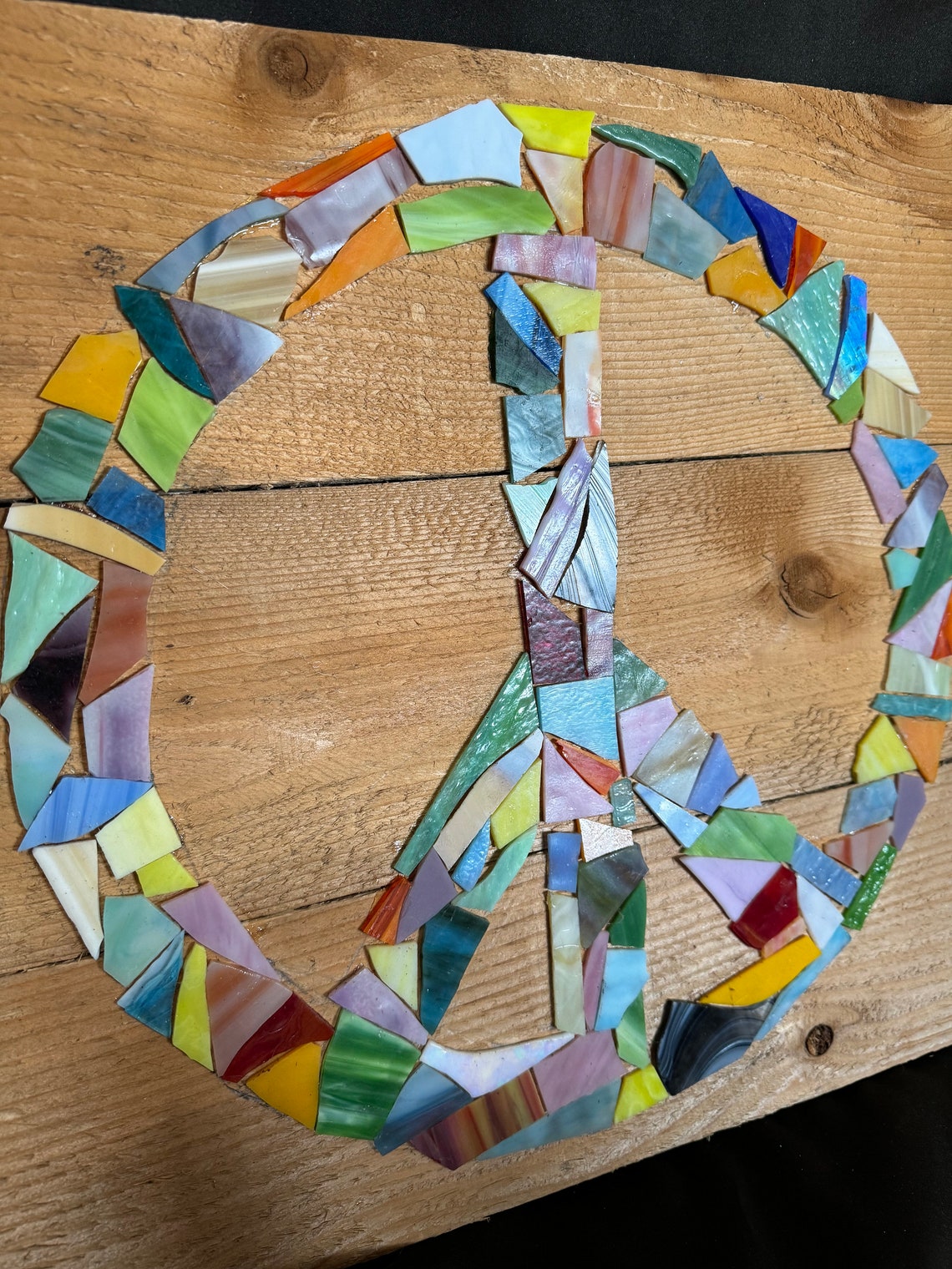 Peace Sign, Peace Sign Art, Peace Sign Wall Hanging, Glass Peace Sign ...