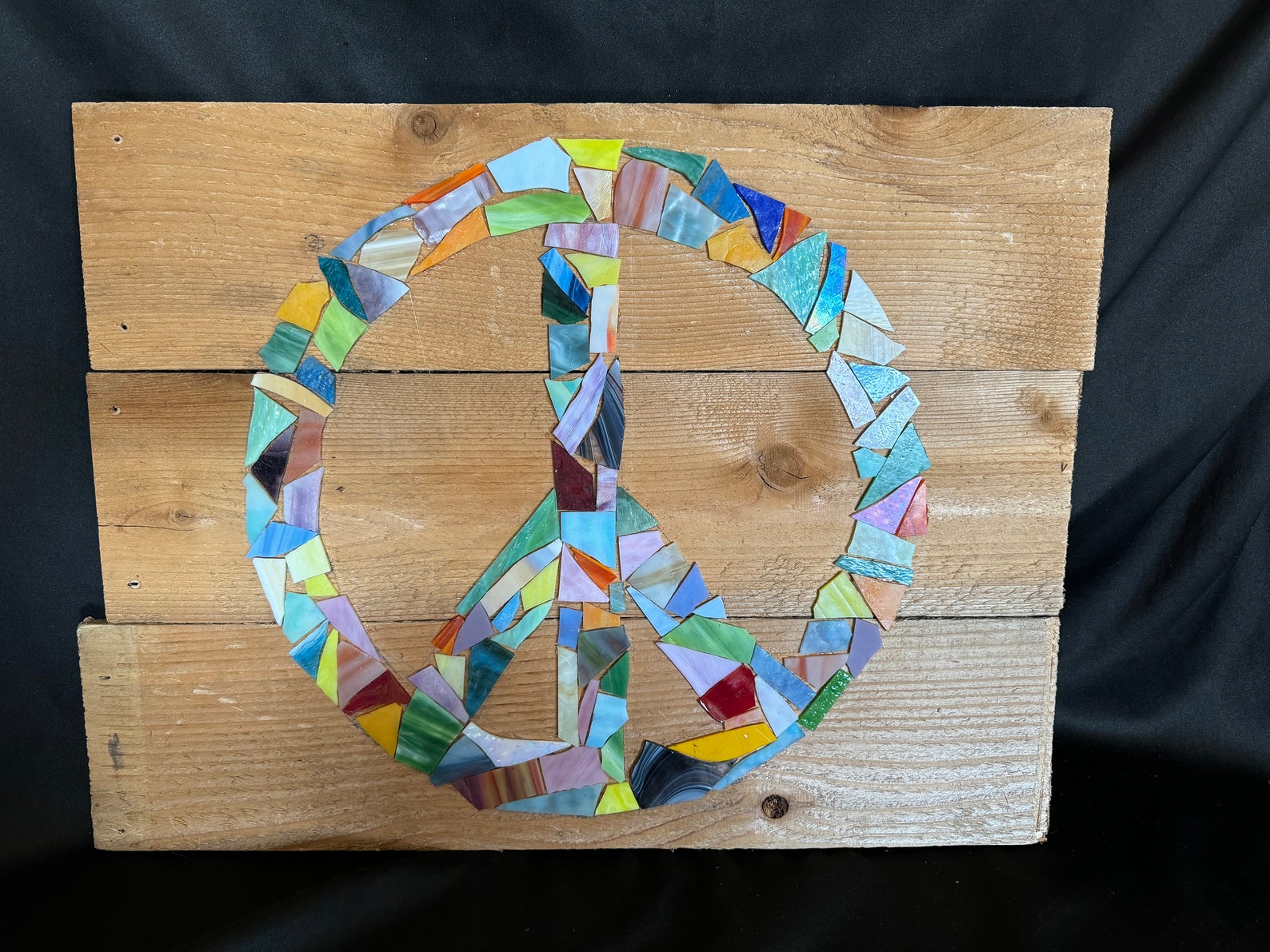 Peace Sign, Peace Sign Art, Peace Sign Wall Hanging, Glass Peace Sign ...