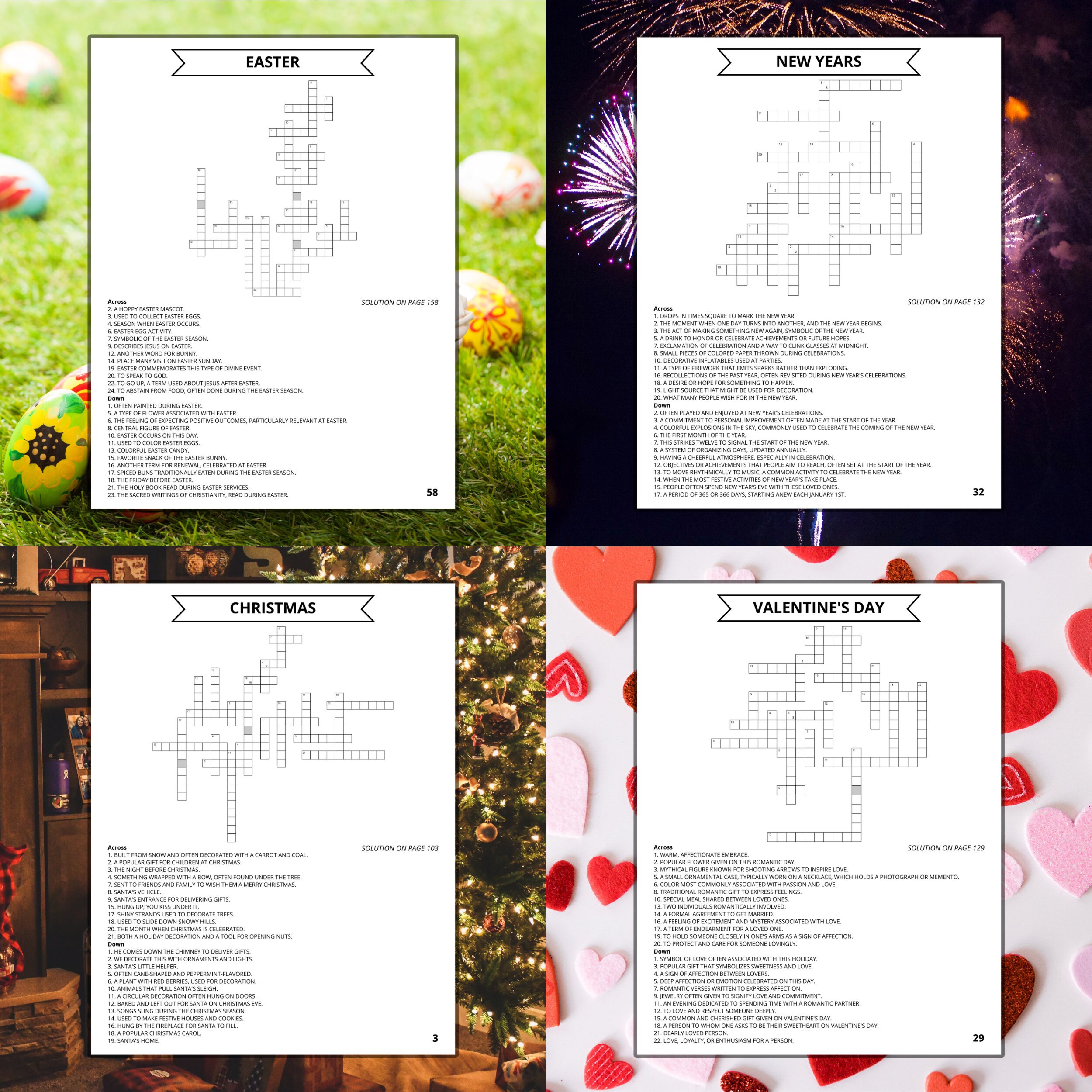 100-themed Crossword Puzzle Book: Printable, Fun & Relaxing Crosswords ...