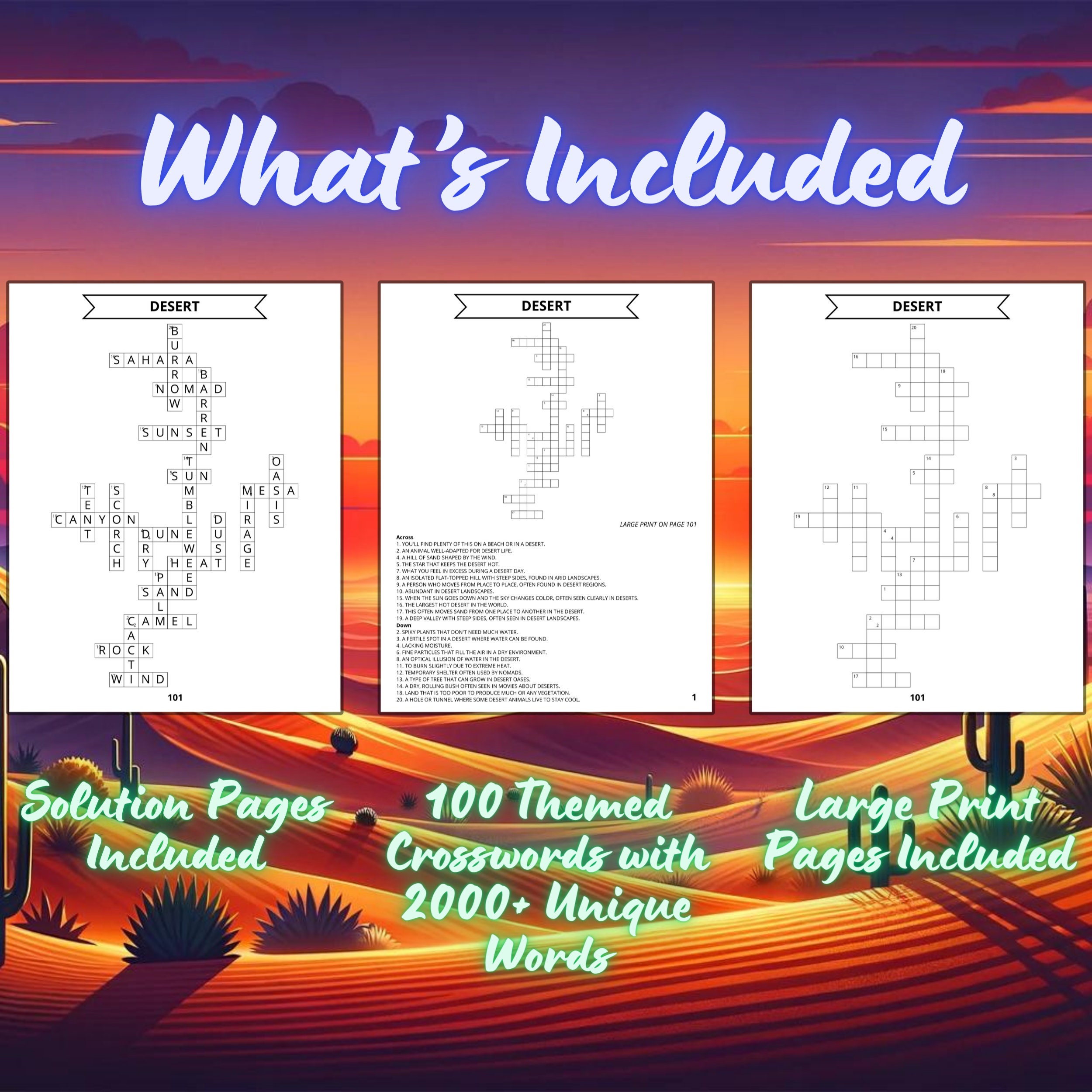 100-themed Crossword Puzzle Book: Printable, Fun & Relaxing Crosswords ...