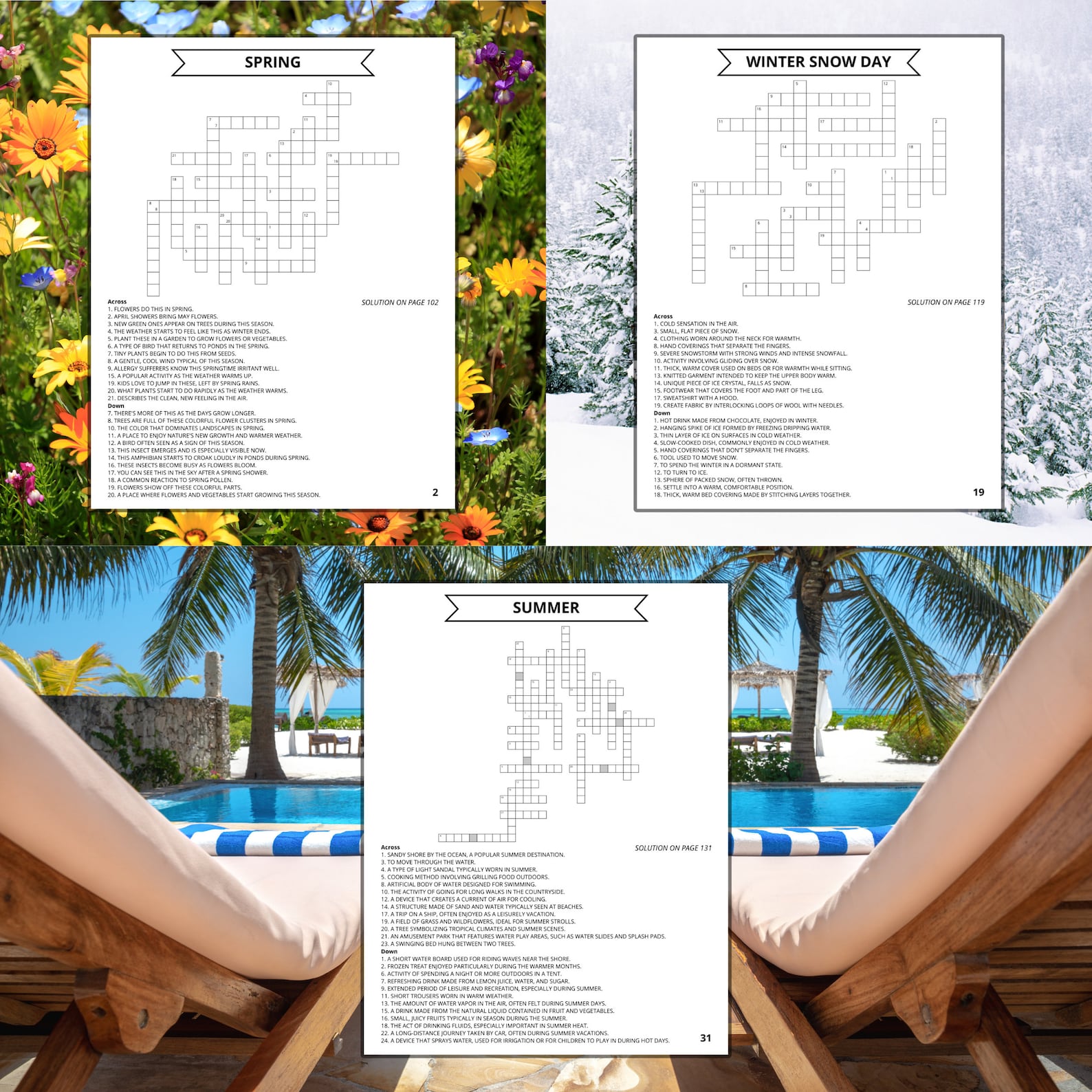 100-themed Crossword Puzzle Book: Printable, Fun & Relaxing Crosswords ...