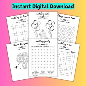 Printable Kids Wedding Activity Book: Wedding Party Games & Favors - Etsy