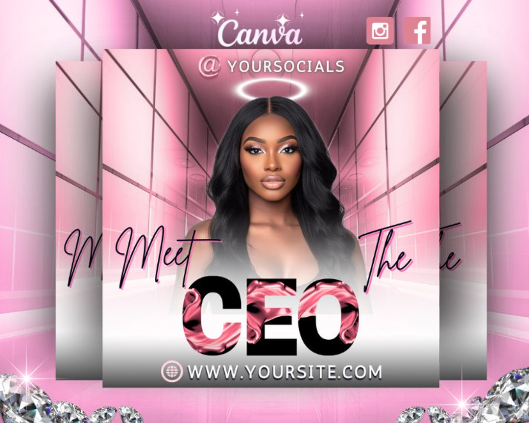Meet the CEO Instagram Flyer, Flyer Template, Social Media Post, Pink ...