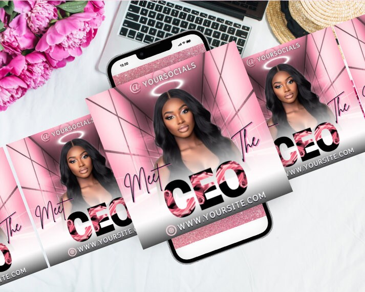 Meet the CEO Instagram Flyer, Flyer Template, Social Media Post, Pink ...