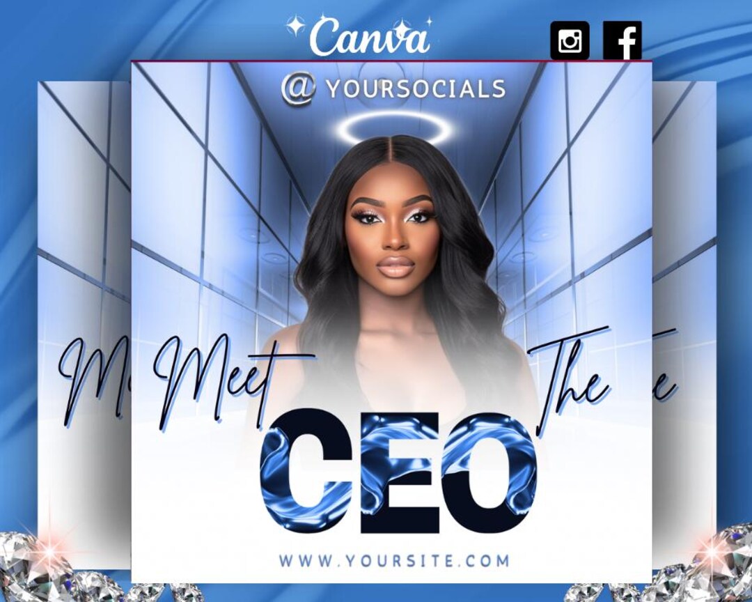 Meet the CEO Flyer, DIY Free Canva, Social Media Instagram, Hair ...