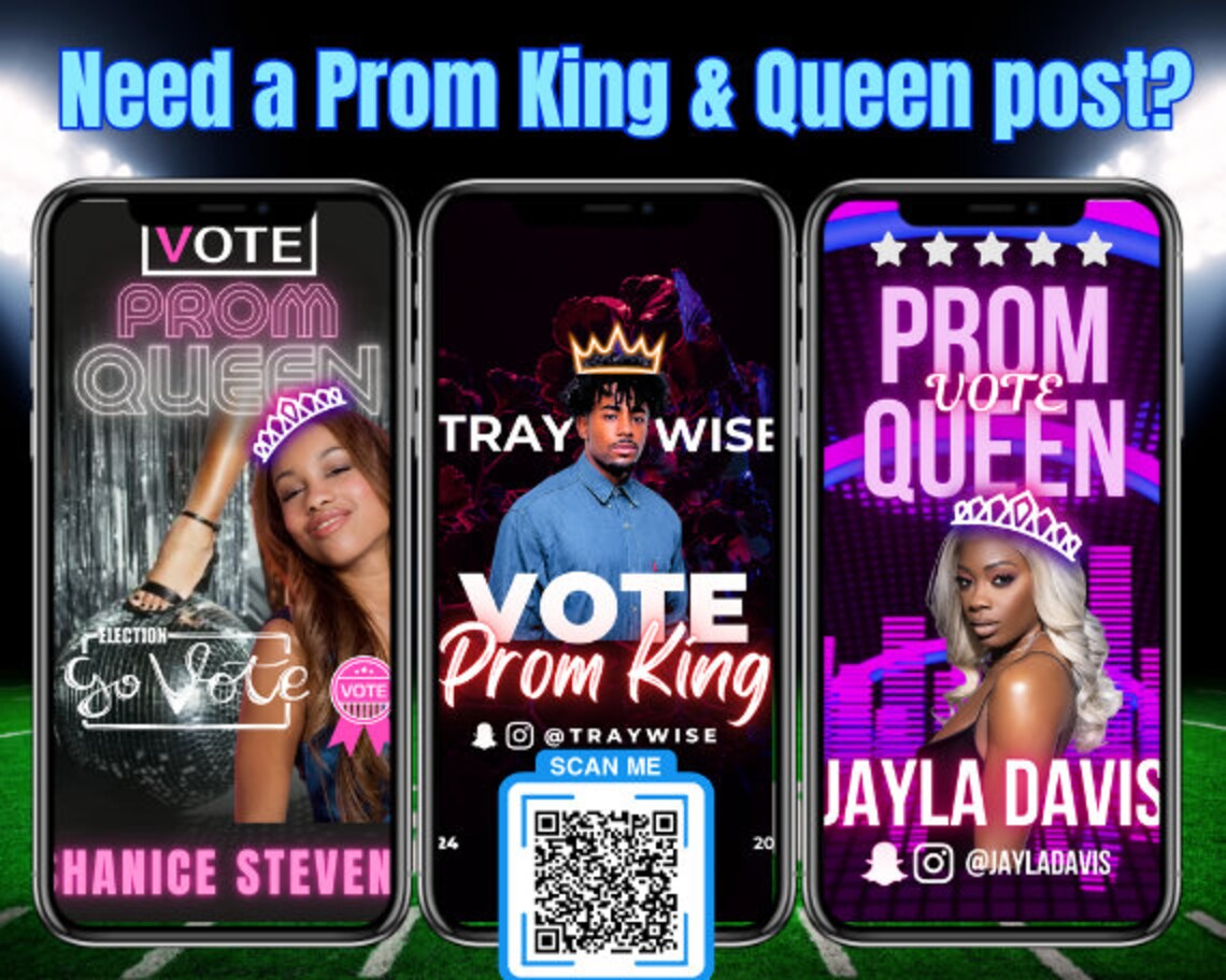 Vote Prom Queen Flyer, Includes Printable File + Animated Social Media ...