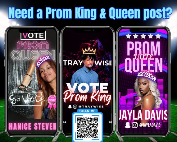 Vote Prom Queen Flyer, Includes Printable File + Animated Social Media ...