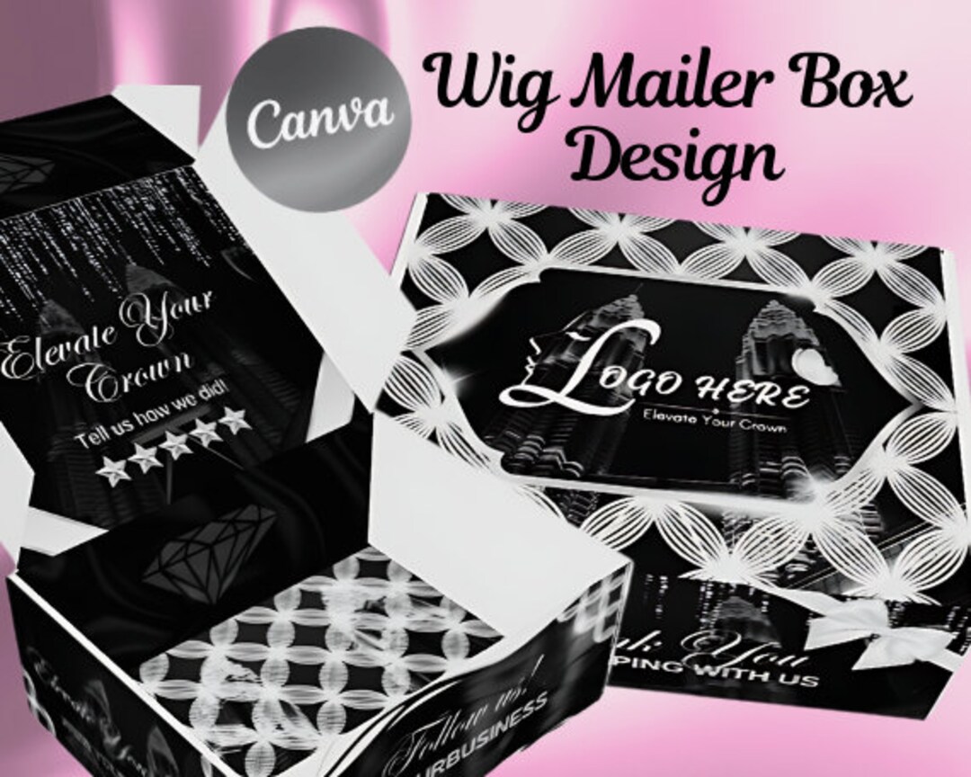 Wig Mailer Box Design, DIY Custom Box Design, Lace Front Wig ...