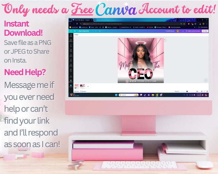 Meet the CEO Instagram Flyer, Flyer Template, Social Media Post, Pink ...