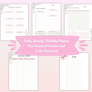 Pretty in Pink Planner - Includes To-do List and Password Tracker! - Etsy