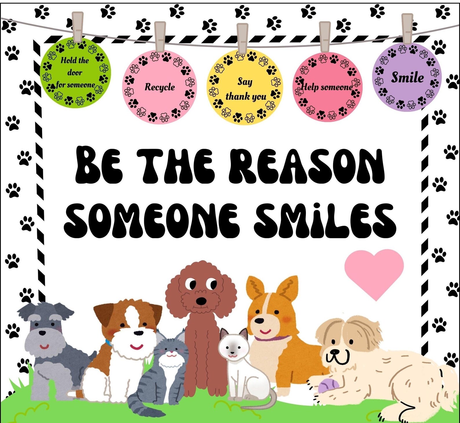 Inspirational School Bulletin Board Kit Be Kind & Make Someone Smile ...