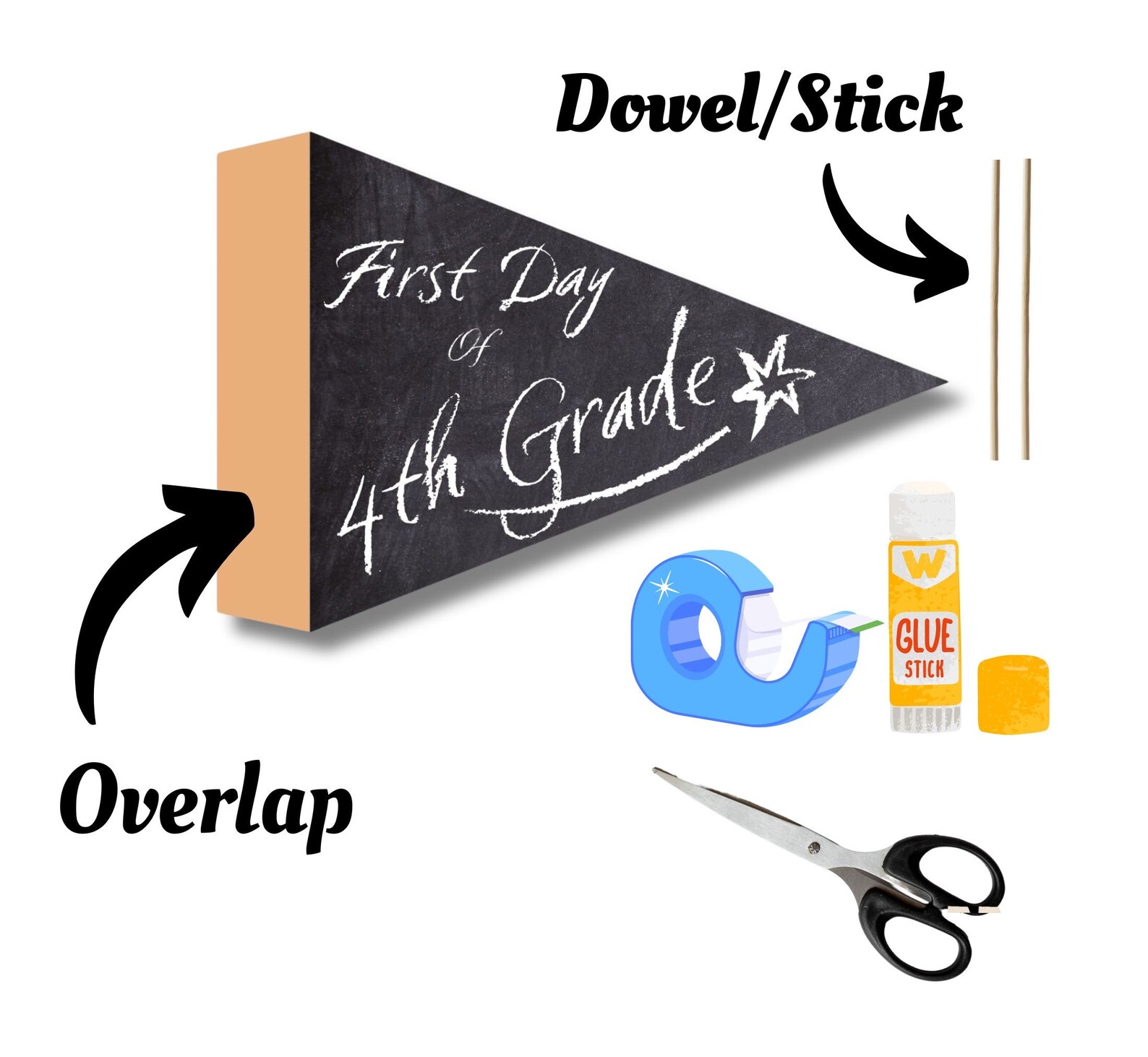 First Day of School Pennant Flag Chalkboard Printable Back to School ...