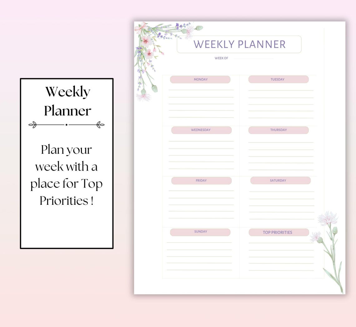 Pretty in Pink Planner - Includes To-do List and Password Tracker! - Etsy