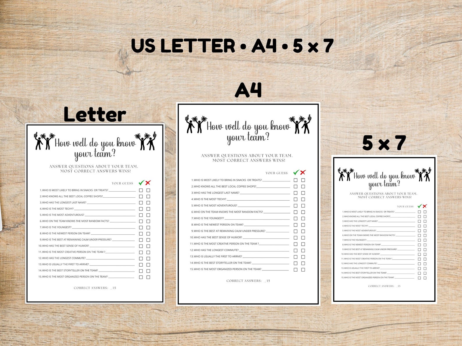 Office Bonding Fun - Do You Know Your Team Game - Editable Template ...