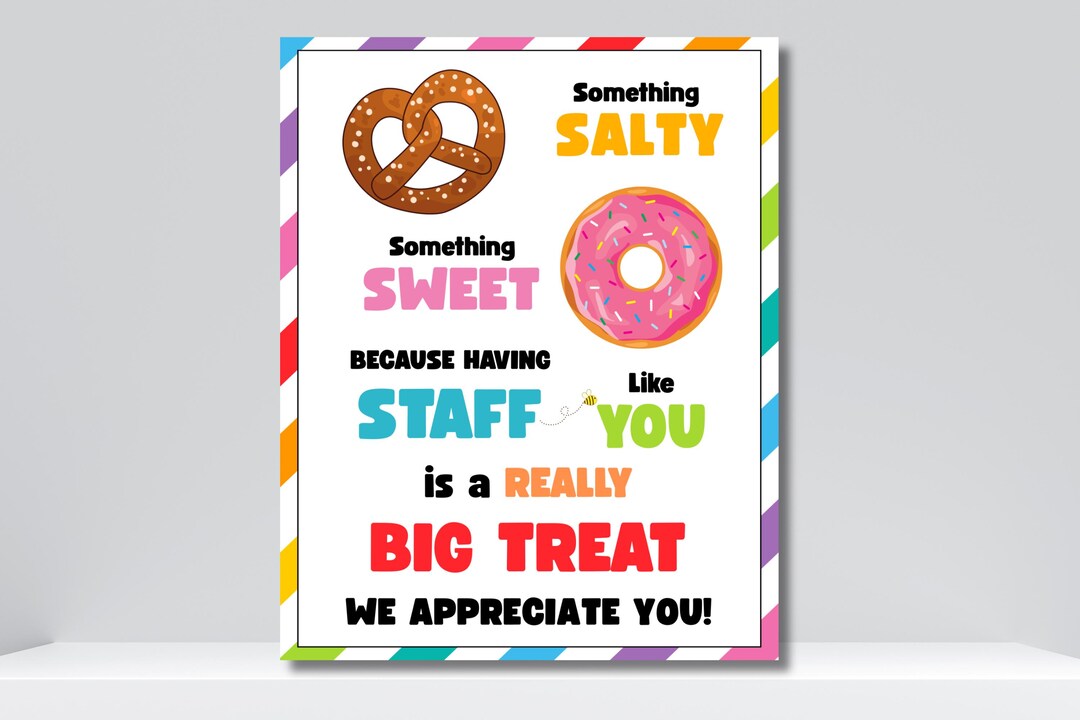 Staff Appreciation Sign 8x10 Printable, Teacher Appreciation Week Decor ...