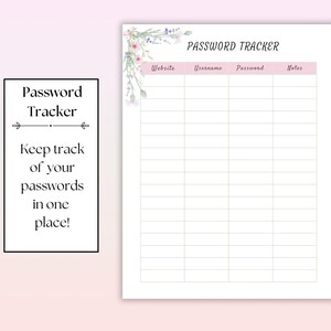 Pretty in Pink Planner - Includes To-do List and Password Tracker! - Etsy