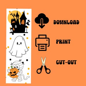Printable Halloween Bookmarks - Set of 4 Colorful Bookmarks - Spooky ...