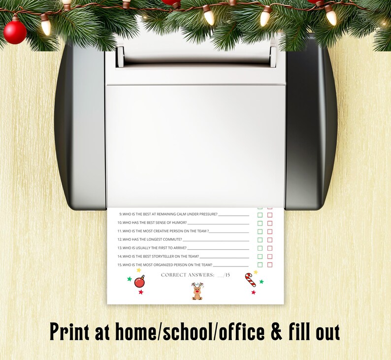 Christmas Team Building Game , How Well Do You Know Your Team Printable ...
