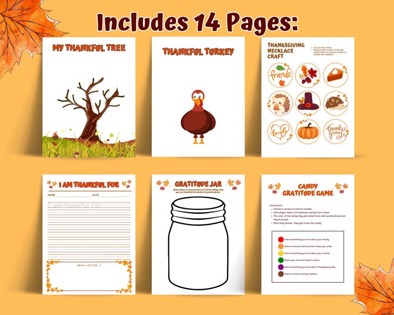 Thanksgiving Gratitude Activity Pack for Kids, Build A Turkey ...