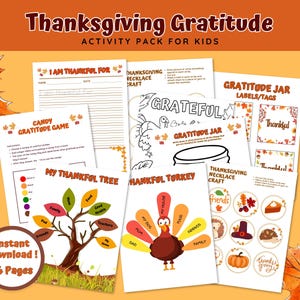 Thanksgiving Gratitude Activity Pack for Kids, Build A Turkey ...