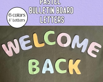 Pastel Bulletin Board Letters | Daisy Letters | Rainbow - Etsy